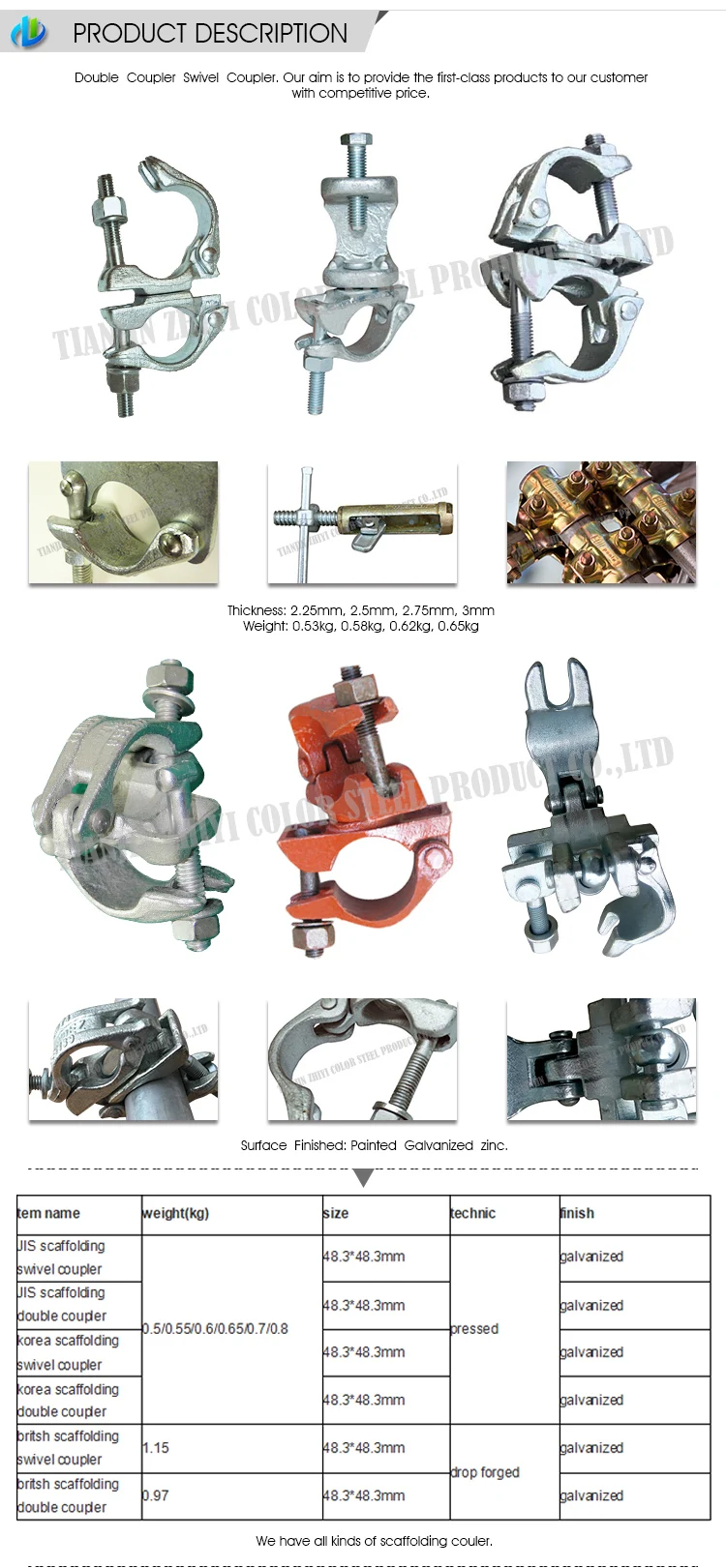 New Hot Sale Types Of Scaffolding Clip Electrical Couplers - Buy ...