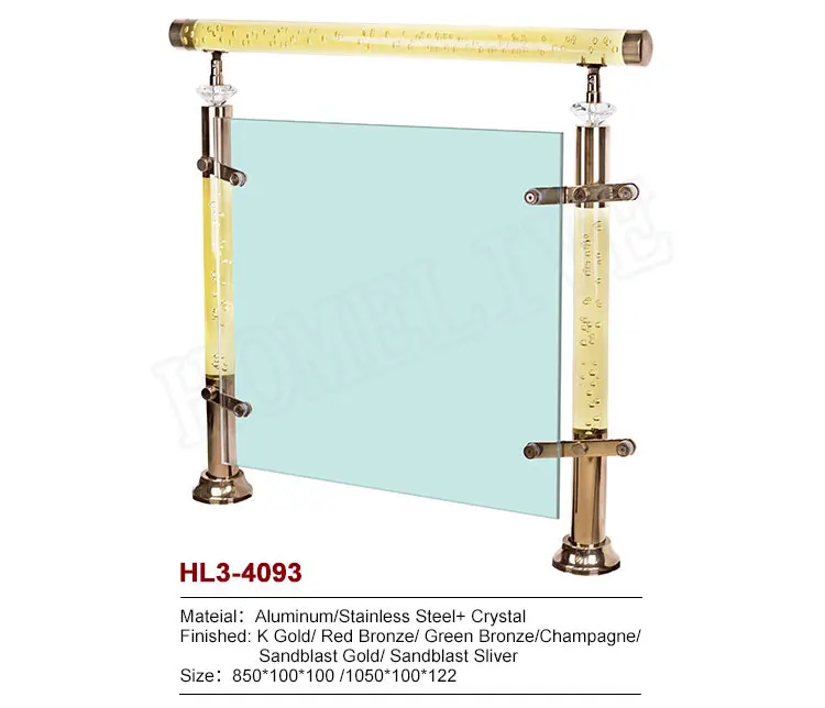 Acrylic Stair Railing for House Decoration Handrail Clear Crystal