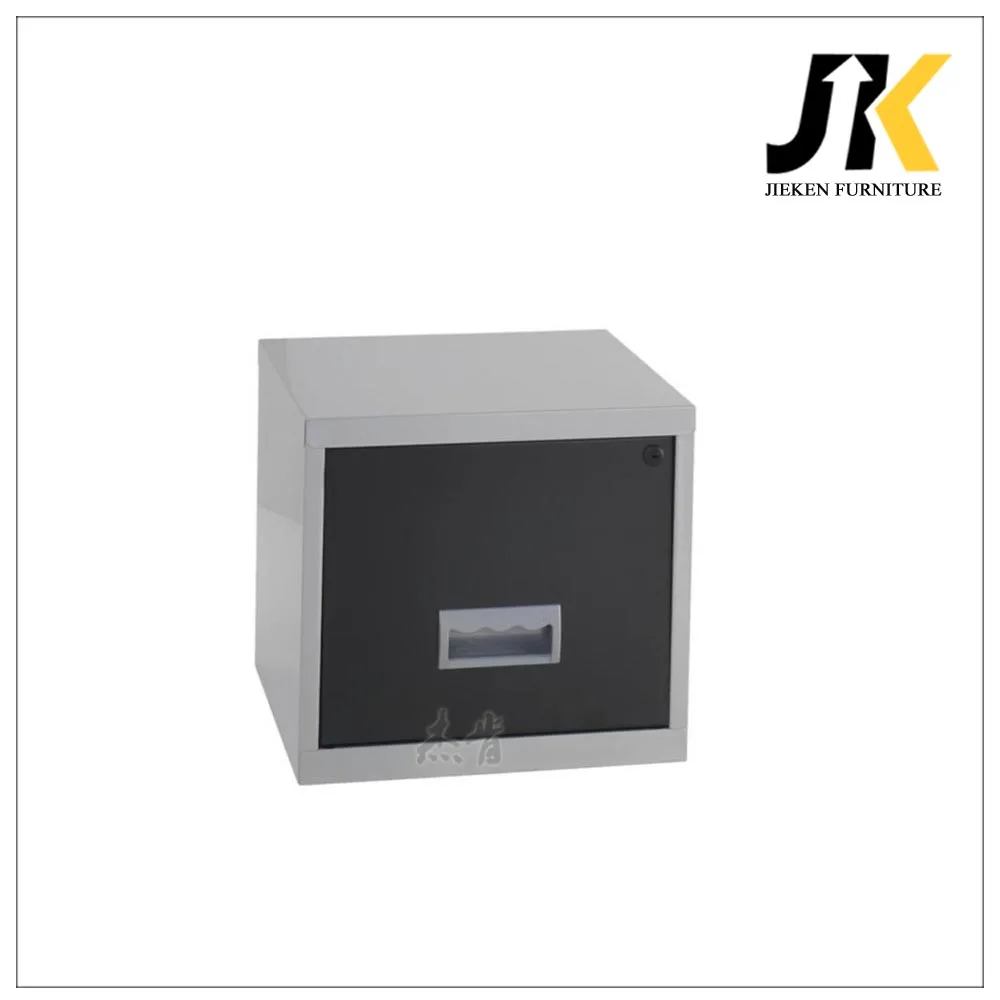 Black Lacquer Metal Single Drawer Locking Steel Works File Cabinet ...