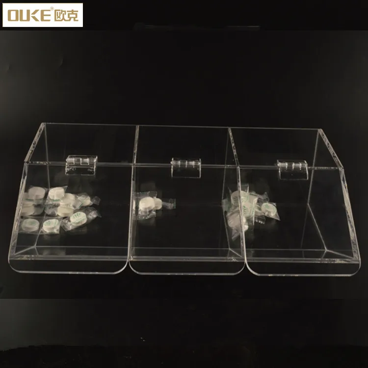 Wholesale Clear Acrylic Candy Dispenser Display Box With Hinged Lids ...