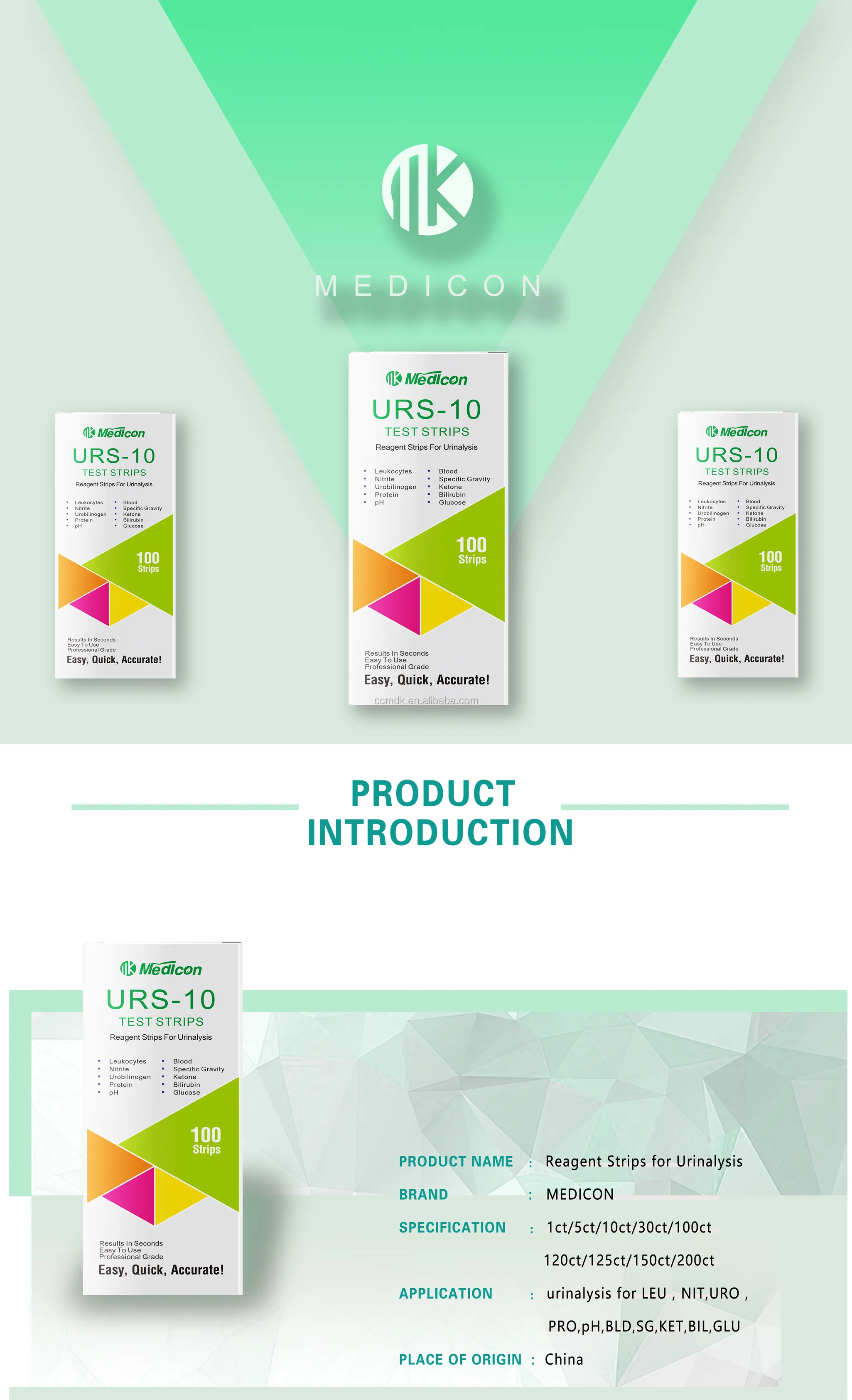 Customized Package Reagent Strips For Urinalysis Urine Test 10 ...