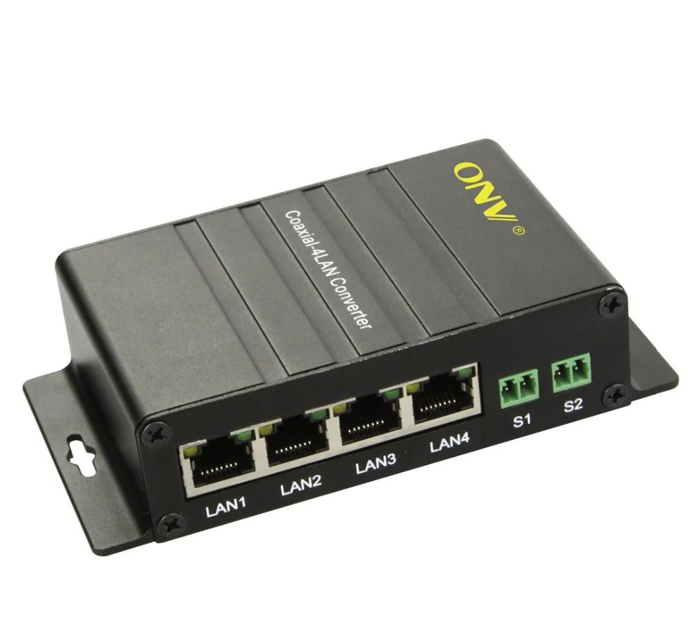 10/100m Ethernet Over Coaxial Eoc Converter 1 Bnc Port And 4x Ethernet ...