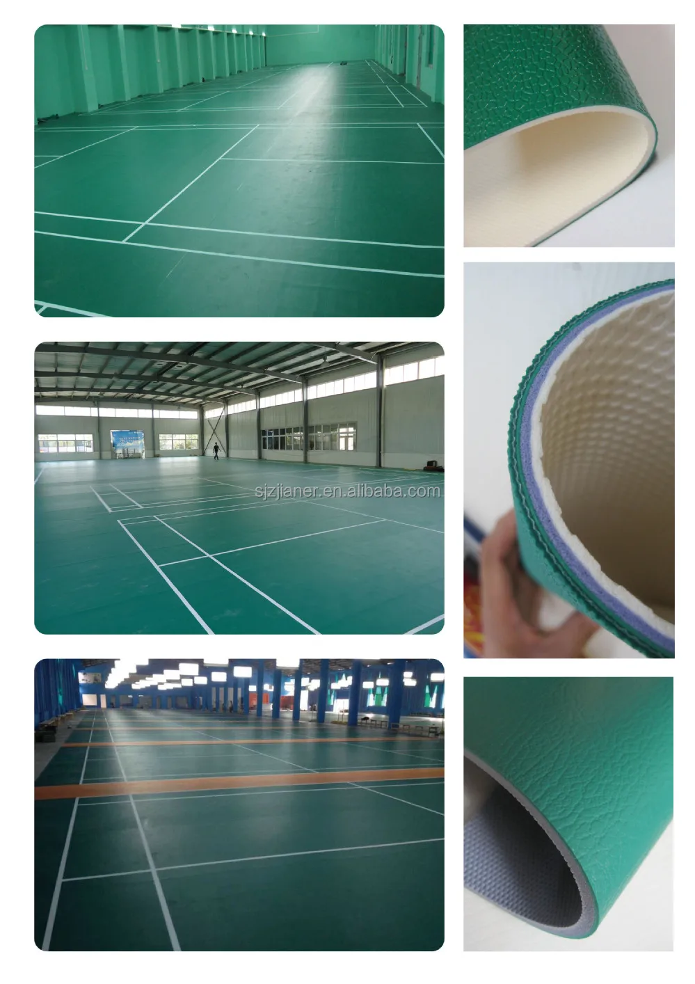 Portable Badminton Court Vinyl Pvc Flooring Mat Roll With Lines - Buy ...