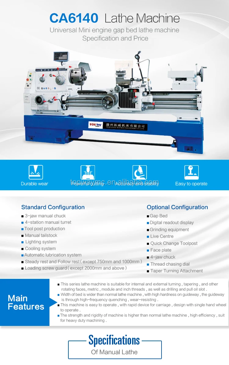 High Quality Conventional Lathe CA6140/CA6240X750 Gear Box Tos Optimum ...