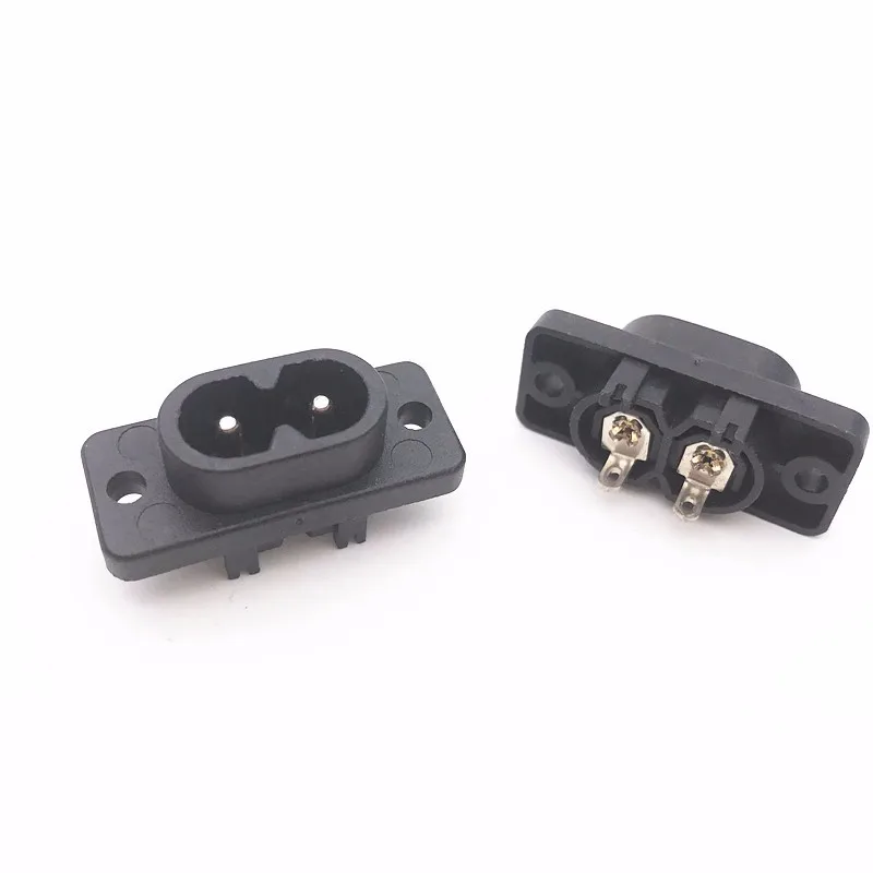 Ac 250v 2.5a Iec320 C8 2 Pin Socket Soldering Pins Power Connector Iec ...