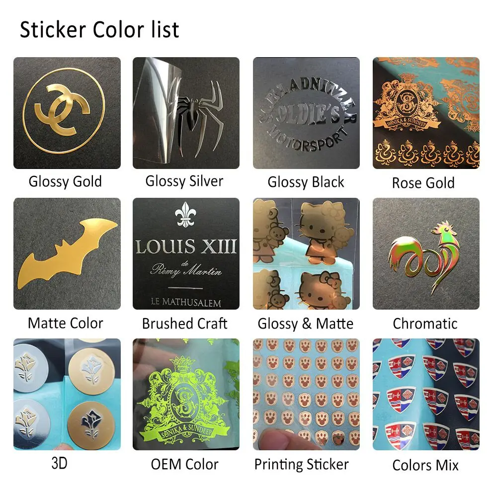 3M glue waterproof glossy metal nickel sticker - GoldSupplier