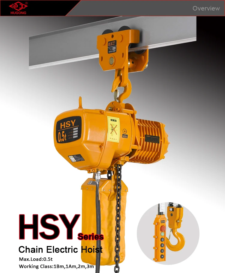 Wholesale Portable 3m 1 Ton Electric Chain Hoist with 110v