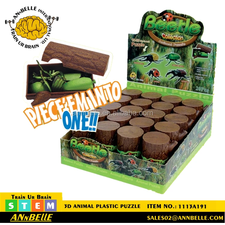 3D Puzzle Beetle Block Capsule Insects Toys Surprise Toys