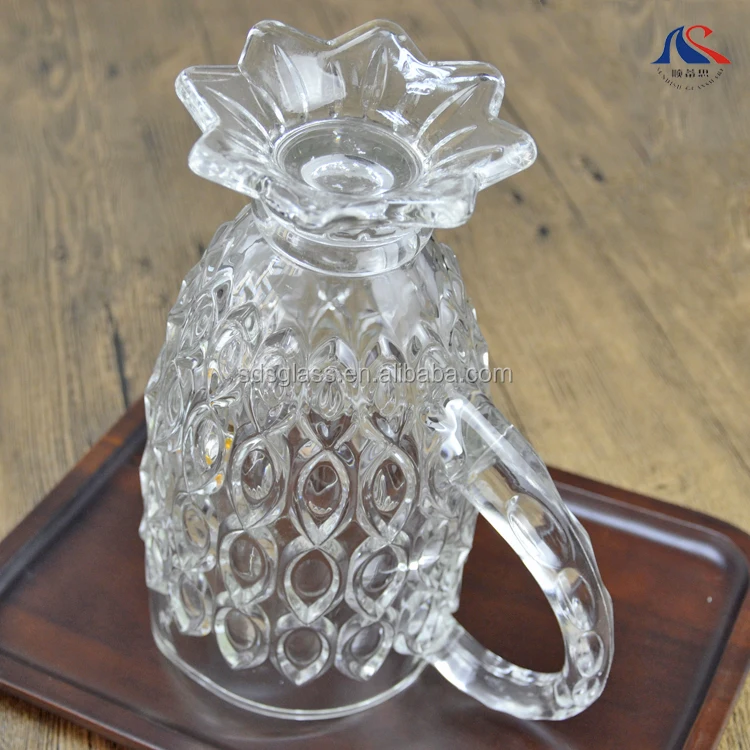 1.1L Embossing Pineapple Mermaid Fish Shape Glass Jug