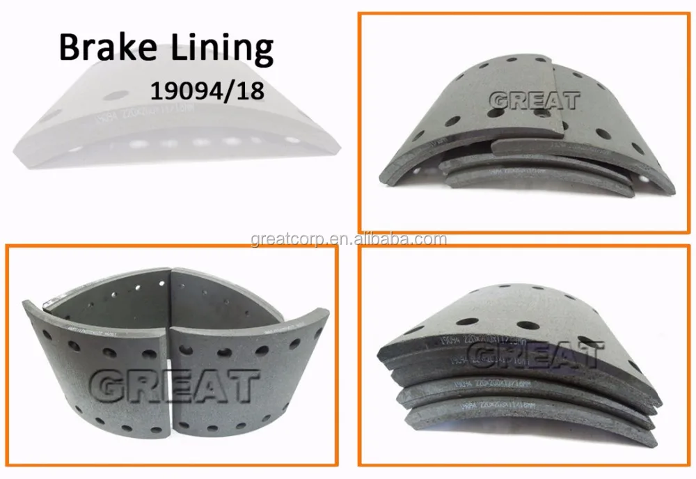 WVA 19094 Brake Lining Material for Truck BPW - China Factory