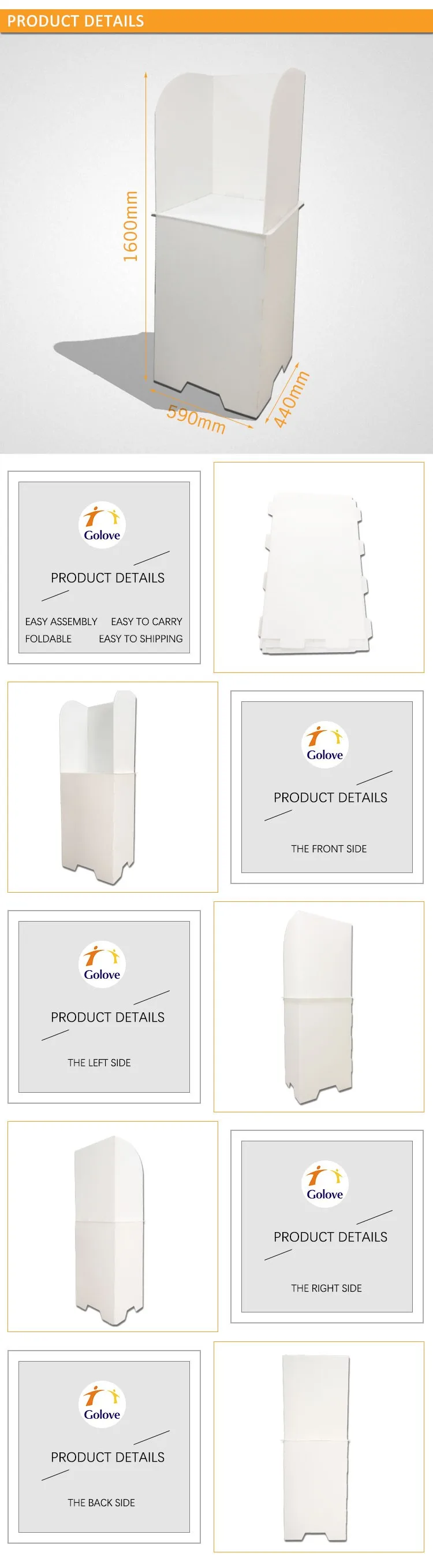 2 Person Corrugated Cardboard Voting Station Booth - Buy Cardboard ...