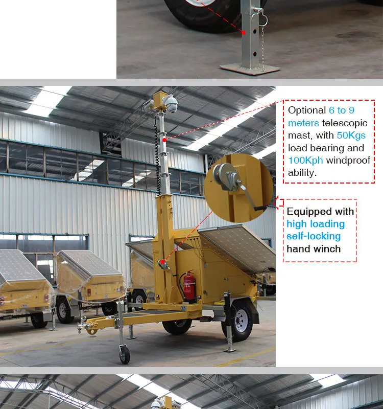 Mobile Solar Cctv Surveillance Trailer - Buy Solar Cctv Camera,Mobile ...