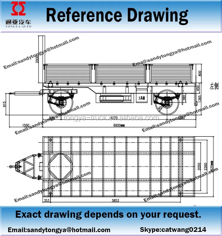 Turntable Draw Bar Trailer /20 Ft Full Trailer/carbon Steel Full ...
