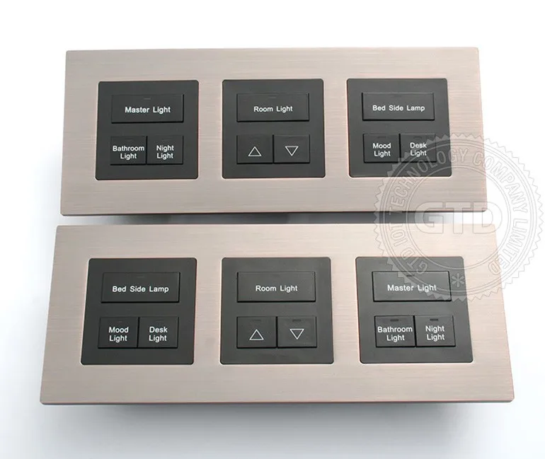 12V DC RS485 Modbus smart hotel bedside switch panels, 1-5 panels ...