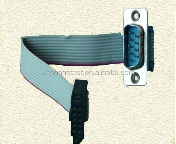 Rs232 Cable Db9 Ribbon Cable To Idc Flexible Cable 2*5p - Buy Rs232 Db9 ...