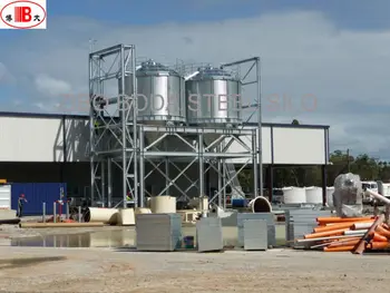Hopper Bottom Steel Silos For Loading With Steel Support Structure ...