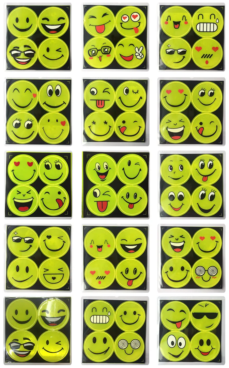 Custom Logo Printing Smile Sticker Reflective Emoji Sticker - Buy ...