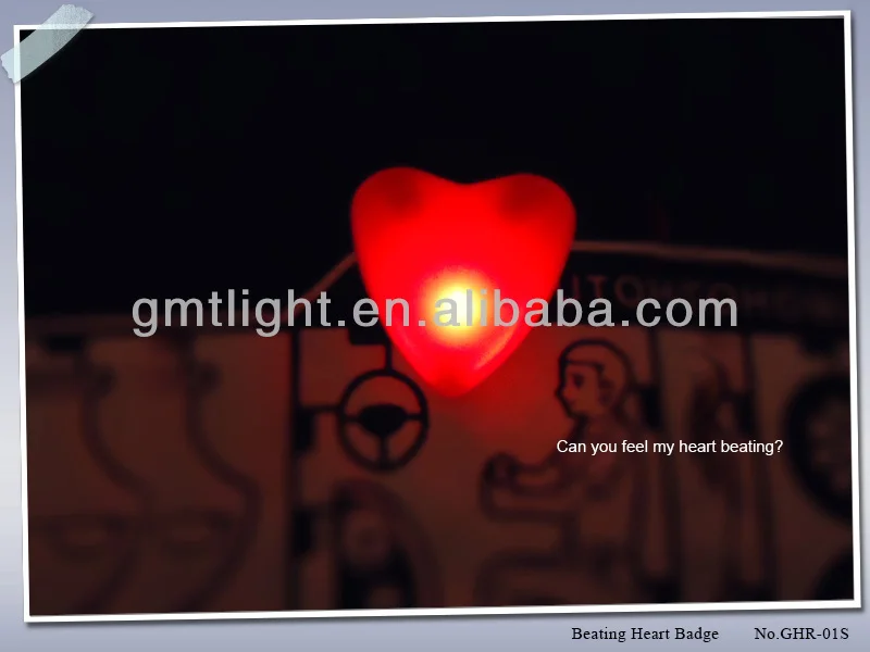 Blinking Red Color Heart Shape Led Badge - Buy Heart Shape Led Badge ...