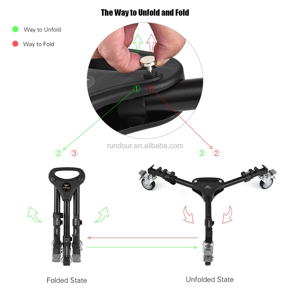 Single Reverse Triangle Tripod Wheel Professional Camera Camera Three ...