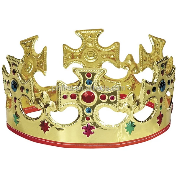 Unique Gold Plastic Jeweled King Crown - Buy Cheap King Crowns,Kings ...