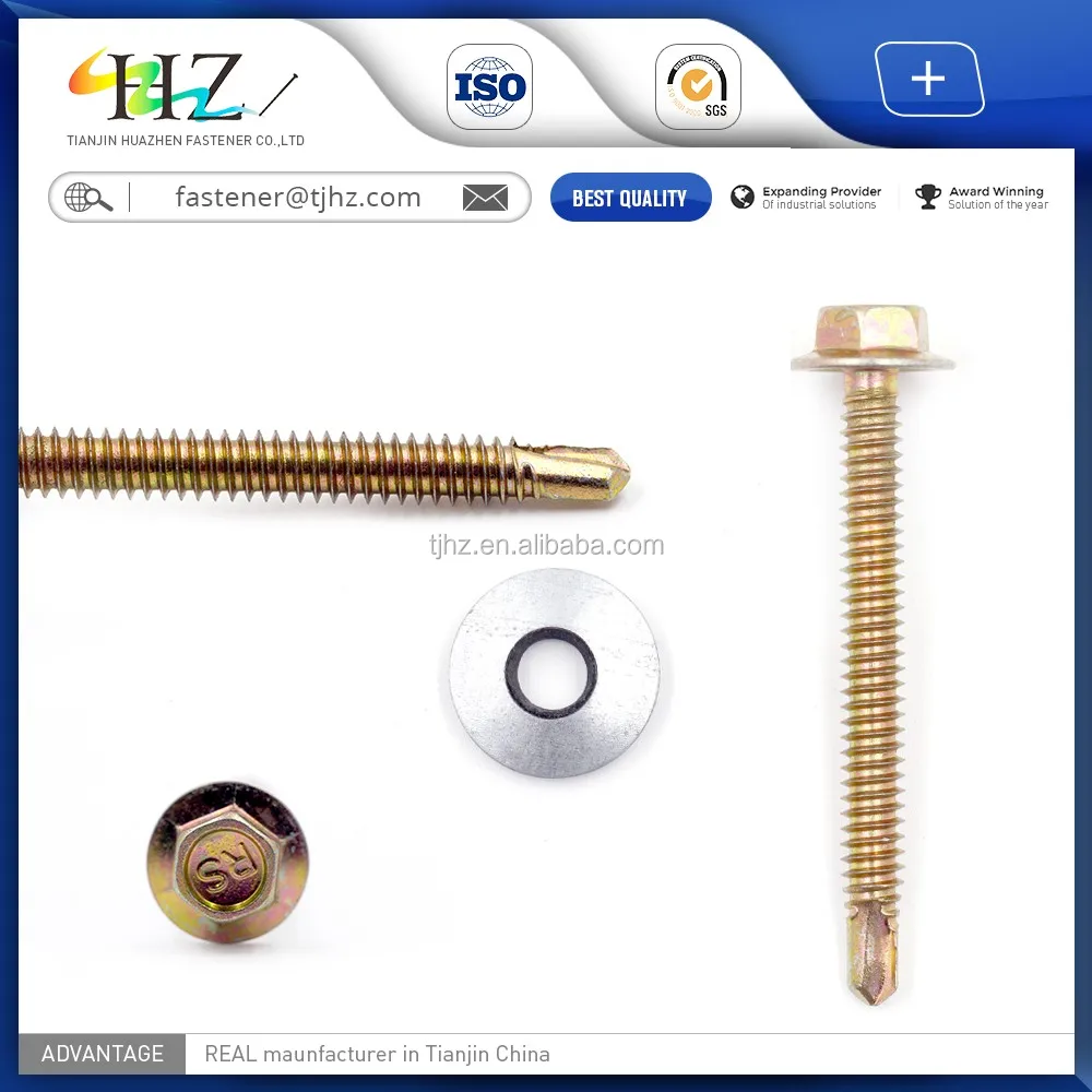 Carbon Steel C1022a Hex Washer Head Type Epdm Self Drilling Screw - Buy ...