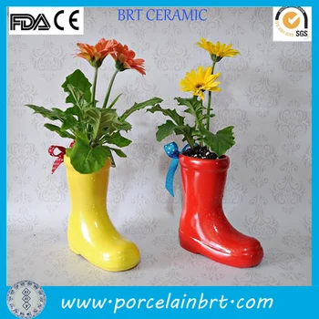 Colorful Rain Boots Ceramic Flower Pots Wholesale - Buy Flower Pots ...
