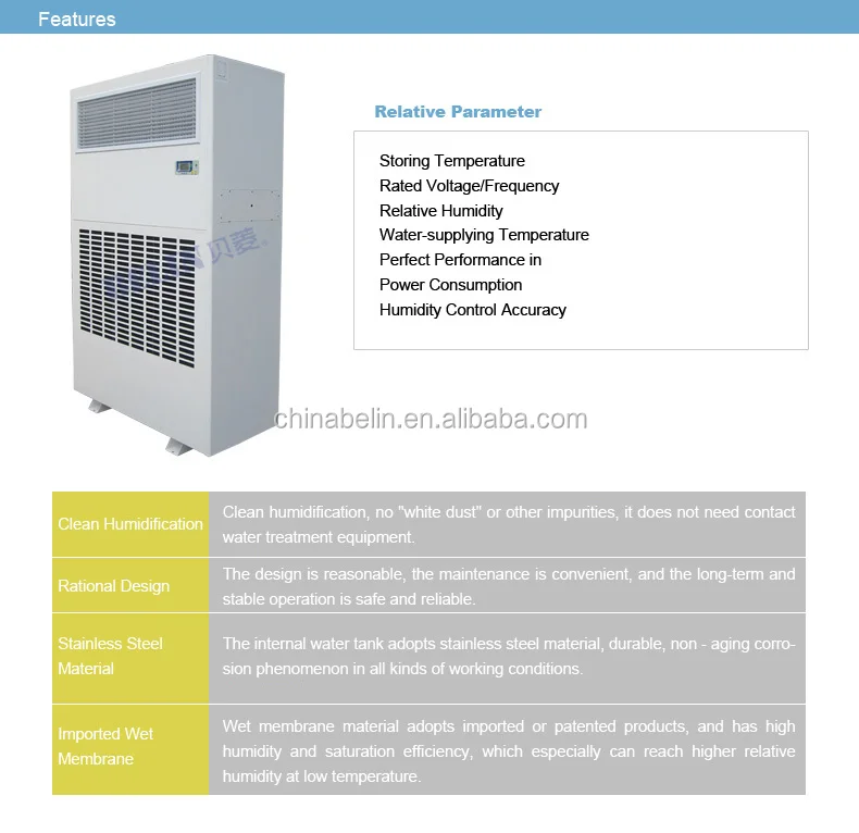 High Efficiency 30kg/h Capacity Refrigerator Humidifier