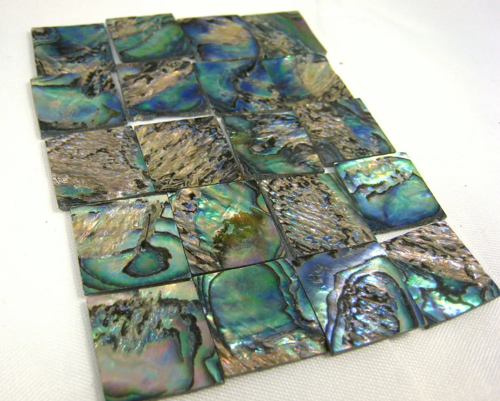 Polished Paua Heart Shell Mosaic Tile Inlay Piece Type Sea Art Green ...