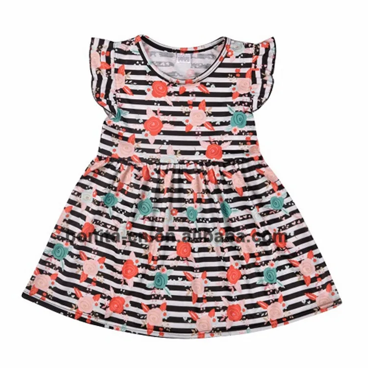 Summer 8 Years Girl Boutique Clothes Dinosaur Design Sleeve Dress Milk ...