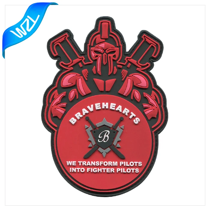 Shield Shape Embroidery Patch Custom Embossed Logo Soft Rubber Pvc ...