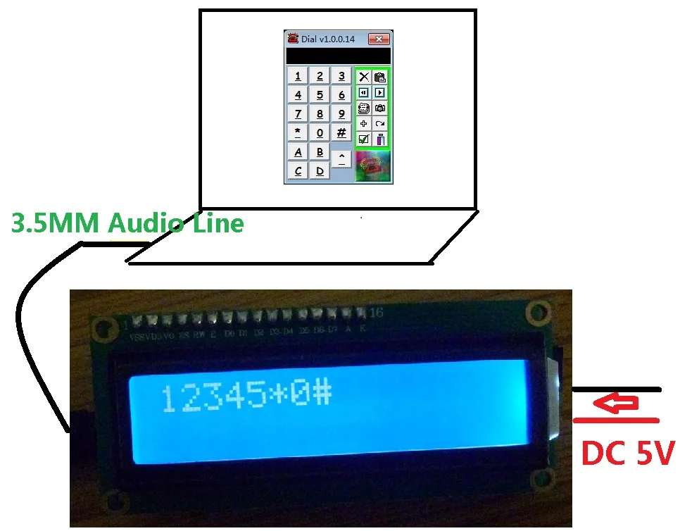 Mt8870 Dtmf Audio Decoder Lcd 1602 Display Module For Fixed Telephone ...