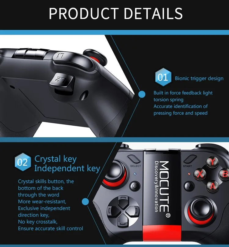 Wireless Bt Game Controller Game Joystick For Android Ios Smart Phone ...