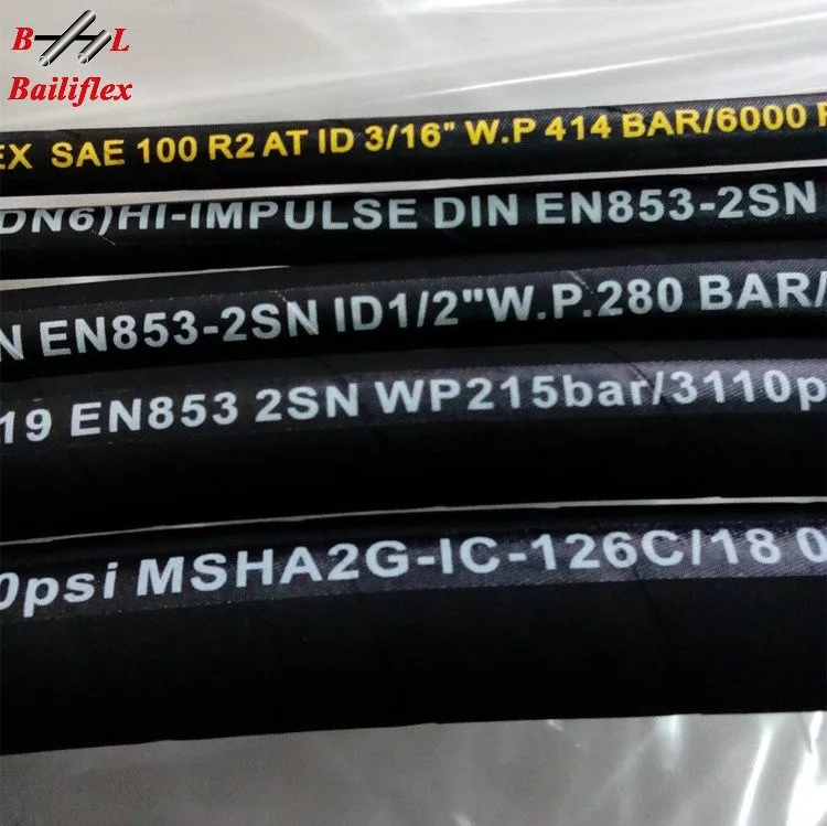 EN853 2SN MSHA IC-84/41 Double Braid Hydraulic Hose - 50m, 4000 Psi ...