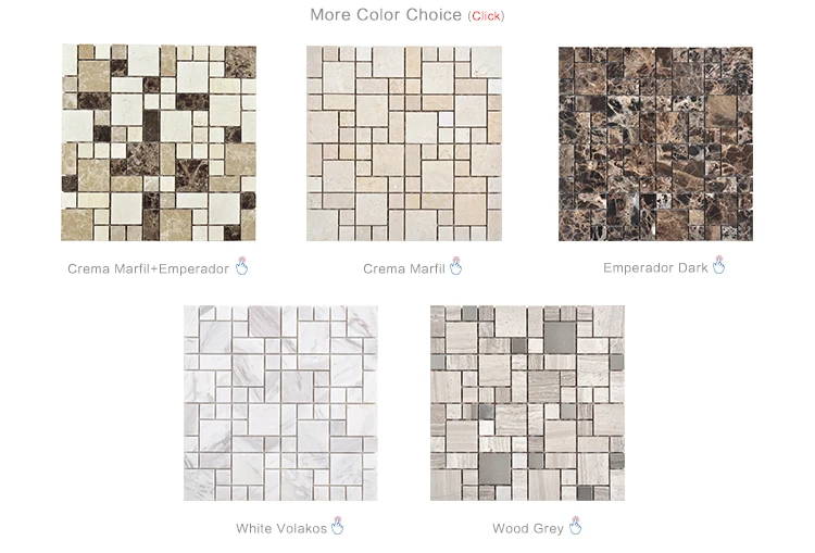Color Mixing Emperador Light Tile Mosaic Marble for Home