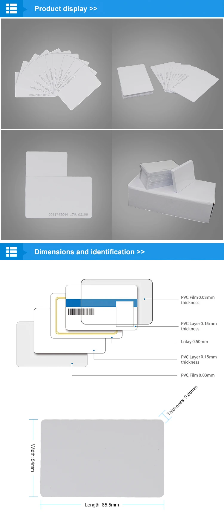 ID Thin Card Safer and Convenient Access Rewrite 125KHz RFID Blank EM ...