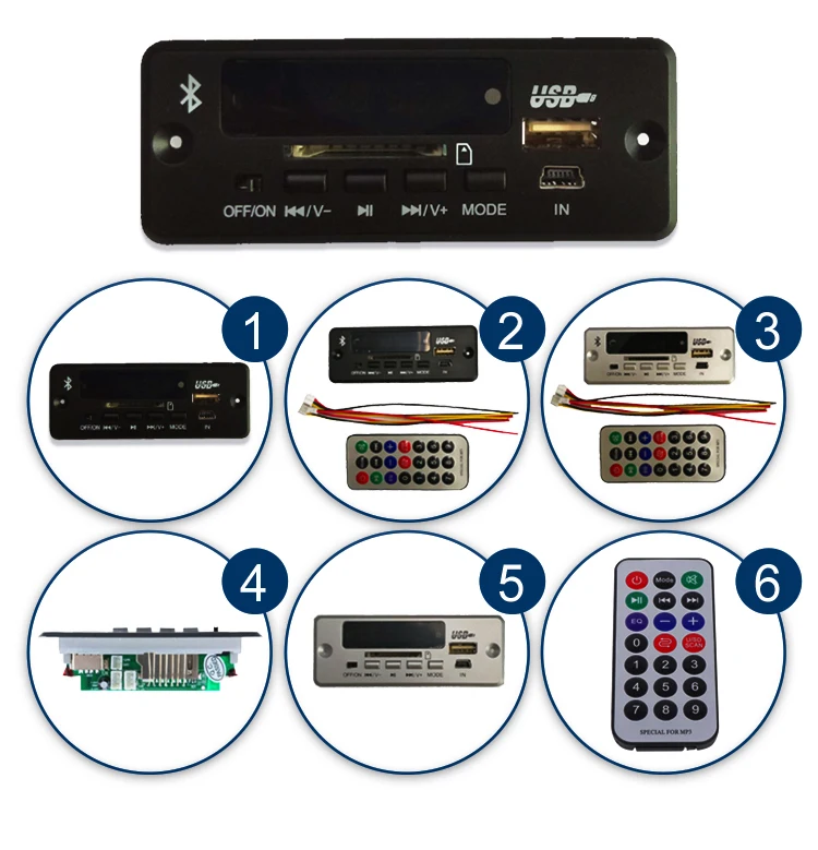 JQ Factory hot sale USB Bluetooth MP3 Decoder Module Audio Player ...