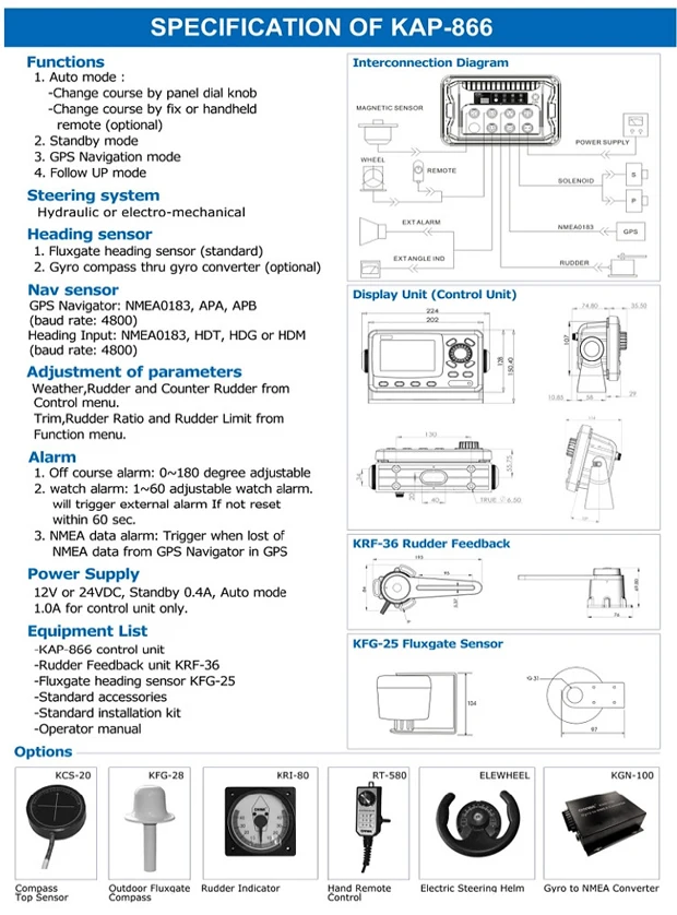 Marine Electronics Autopilot (automatic Pilot) For Boat Model Kap-866 ...