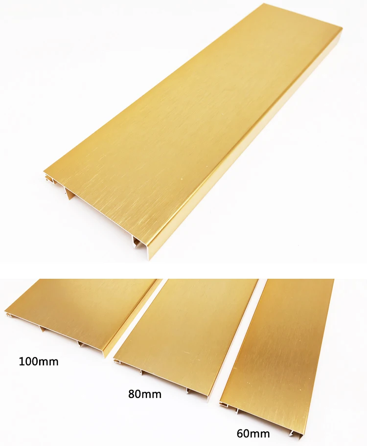 100mm Height Brush Gold Color Wall Accessories Aluminum Skirting ...