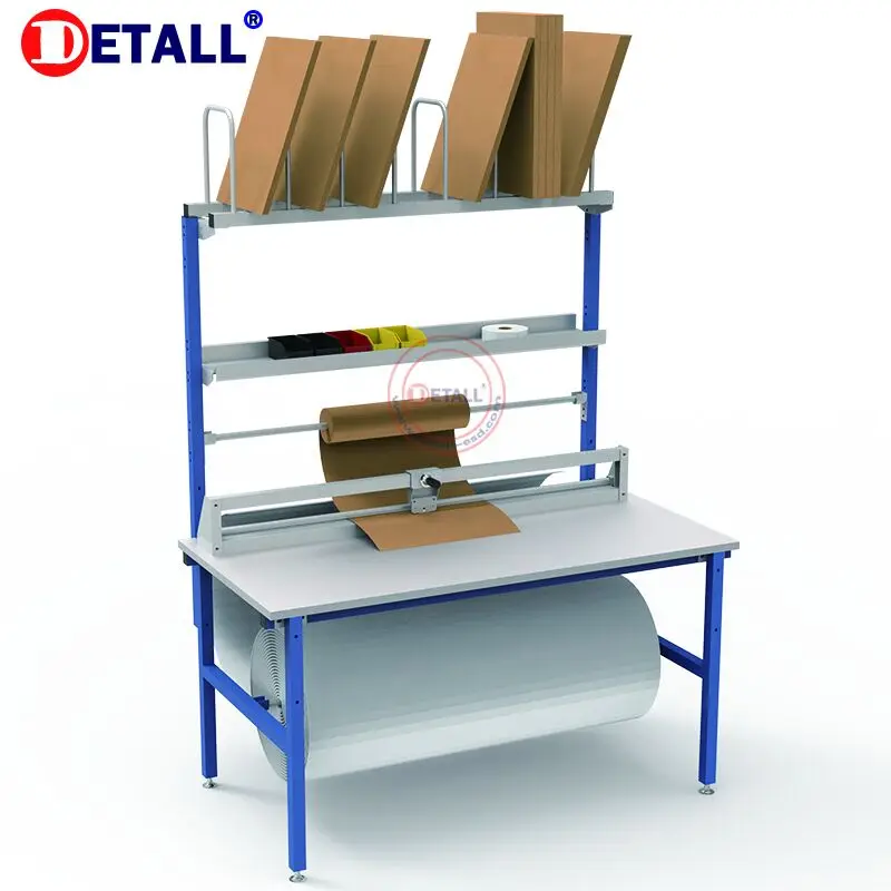 Detall Esd Packing Table With Paper Cutter And Ball Transfer Unit For ...