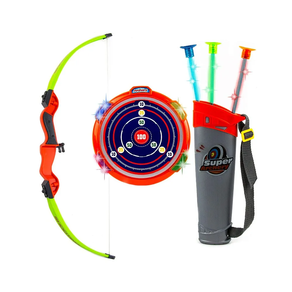 Kids Archery Bow Arrow Toy Set - Target Led Flashing Lights Sounds Best ...