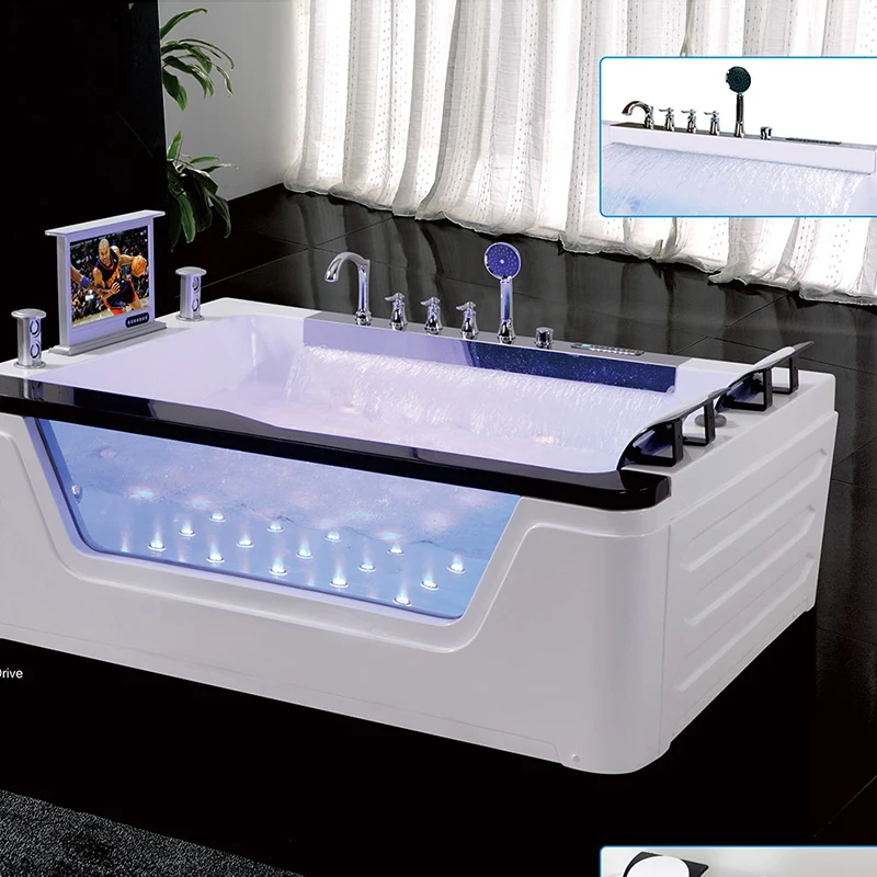 Hot Bathtub Supplier Computer Control Jet Whirlpool Bathtub With Tv ...