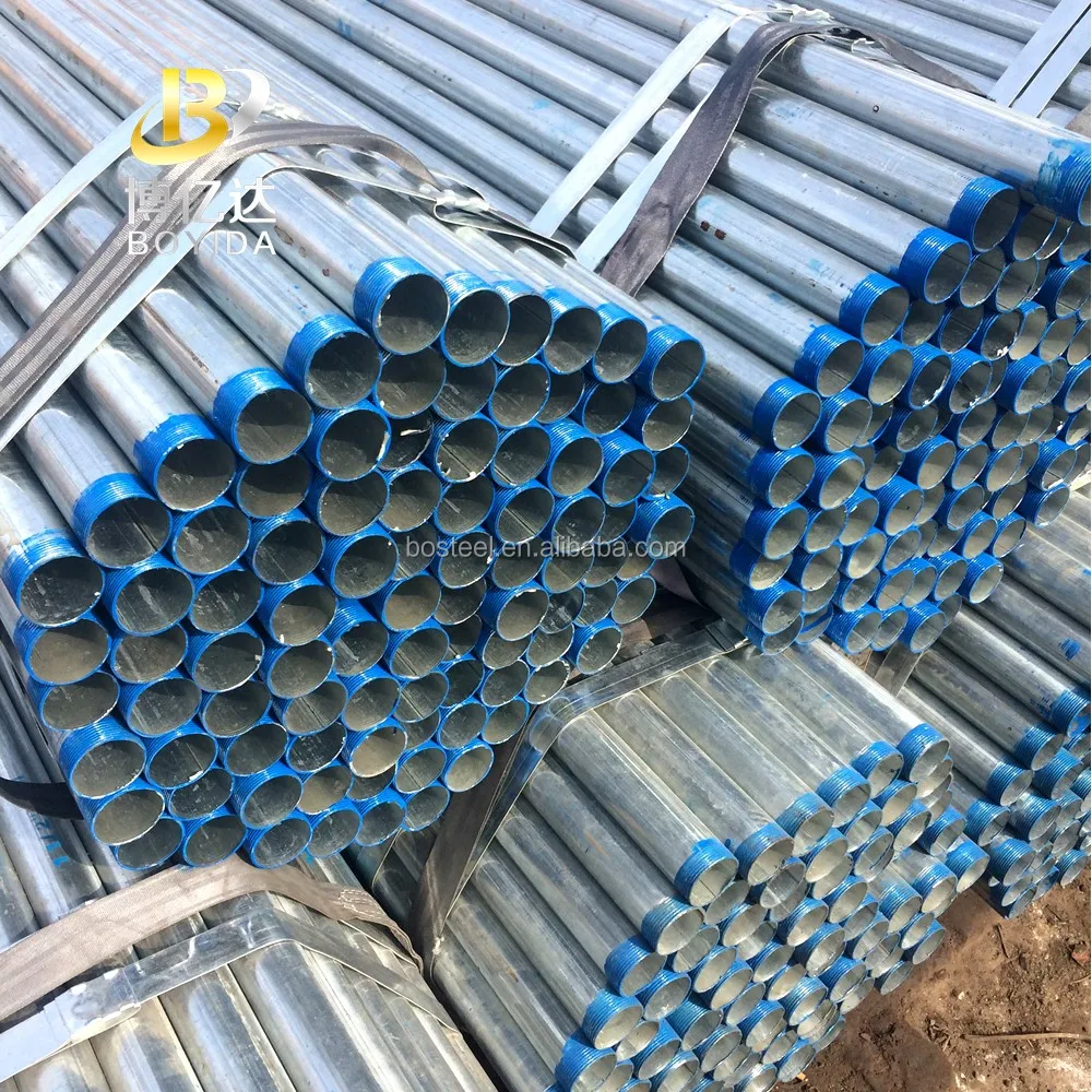 Square / Round Steel Pipe Sch80 50mm 11/4inch Threaded Cs Galvanized ...