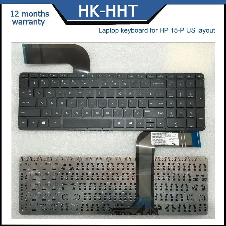 Black Us Keyboard For Hp Pavilion 15-p Laptop Keyboard - Buy For Hp Us ...