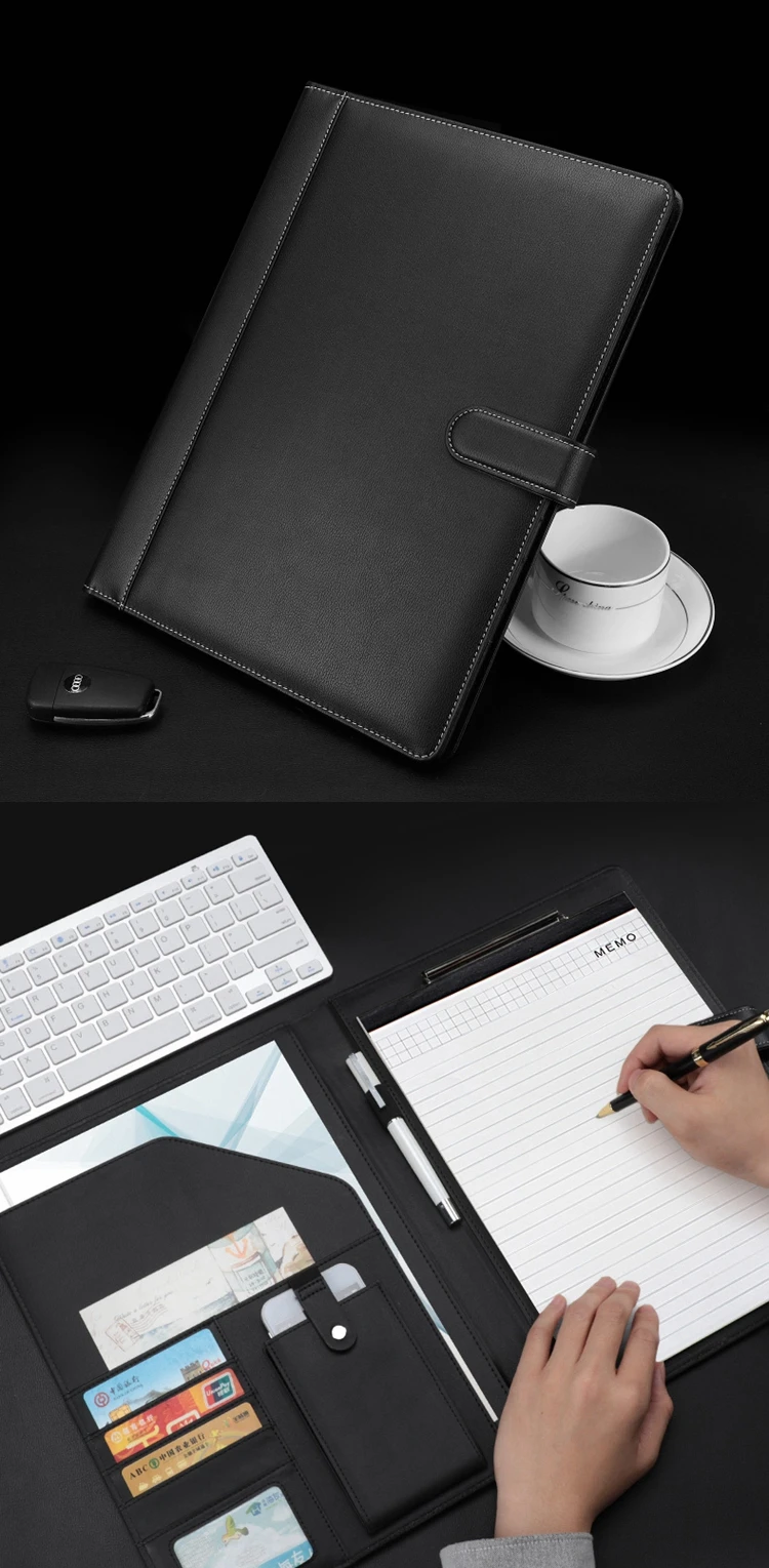 Multifunctional Folder A4 Leather Stationery Office Contract Clipboard ...