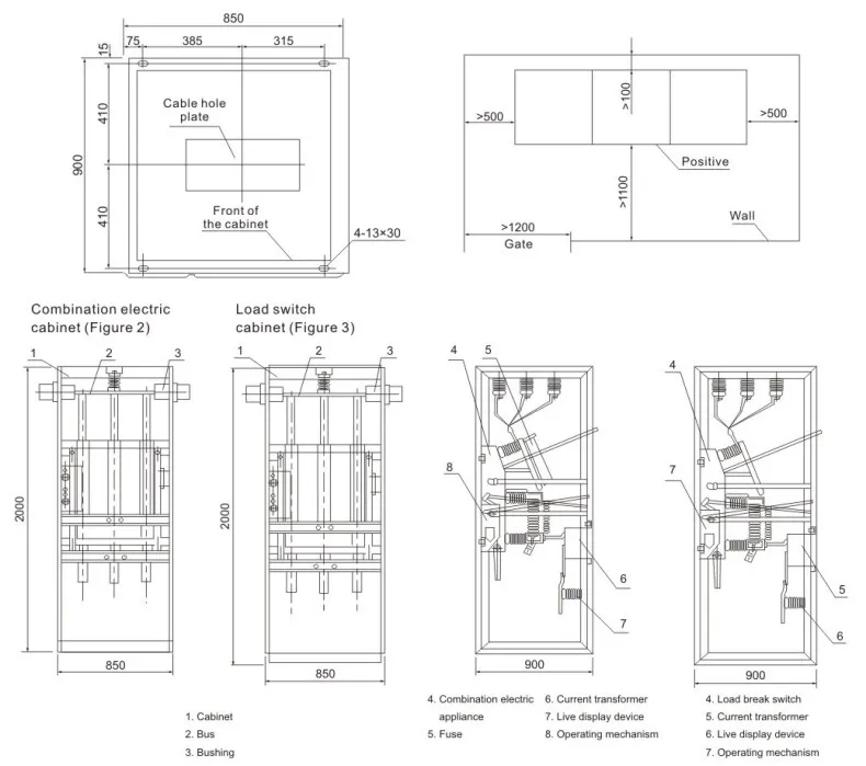 6.6KV 10KV 13.8KV Distribution Switchgear Panels with VCB