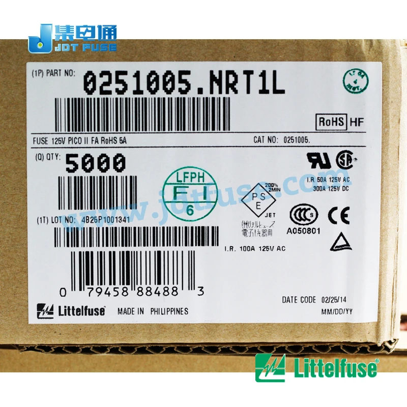 Littelfuse 0251005.nrt1l Pico Fuse 5a 125v 3x7mm Axial Lead Fuses - Buy ...