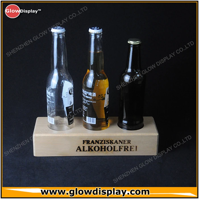 Glowdisplay Franziskaner Alkoholfrei Beer 3 Bottle Glorifier Wooden ...