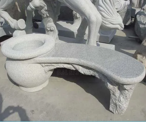 Antique Long Granite Stone Garden Bench - Perfect for Patios