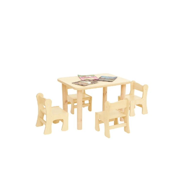 Daycare Center Wooden Furniture Wooden Kindergarten Table And Chair Set ...