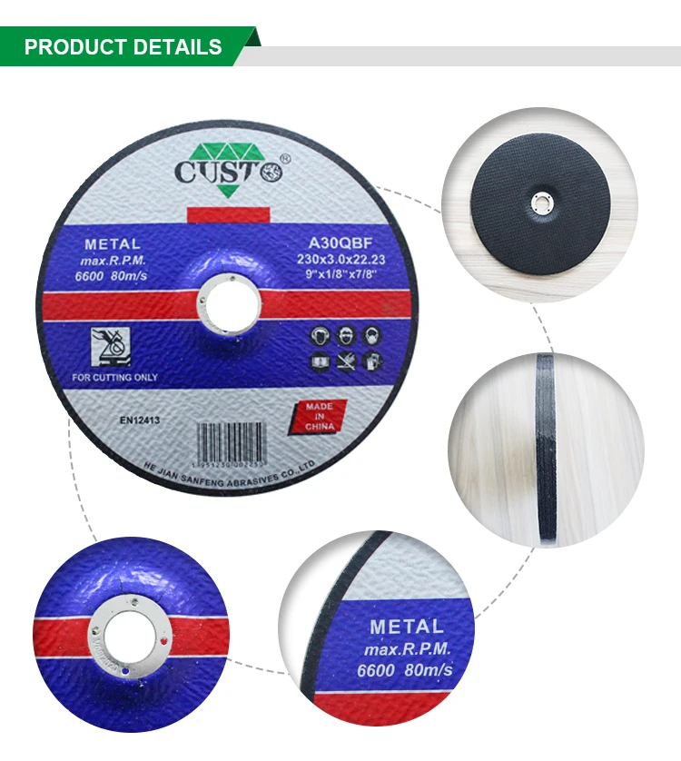 230mm High Speed Cutting Disc For Metal 9 Inch - Buy Cutting Disc For ...